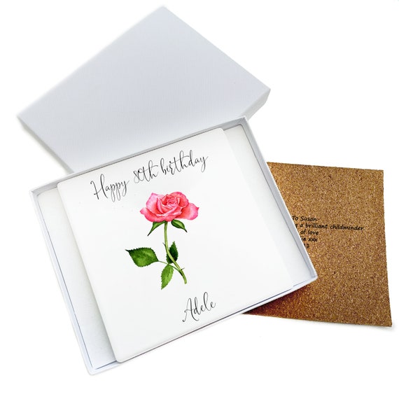 June Birthday Gift for Her Rose Flower Coaster Birth Flower | Etsy