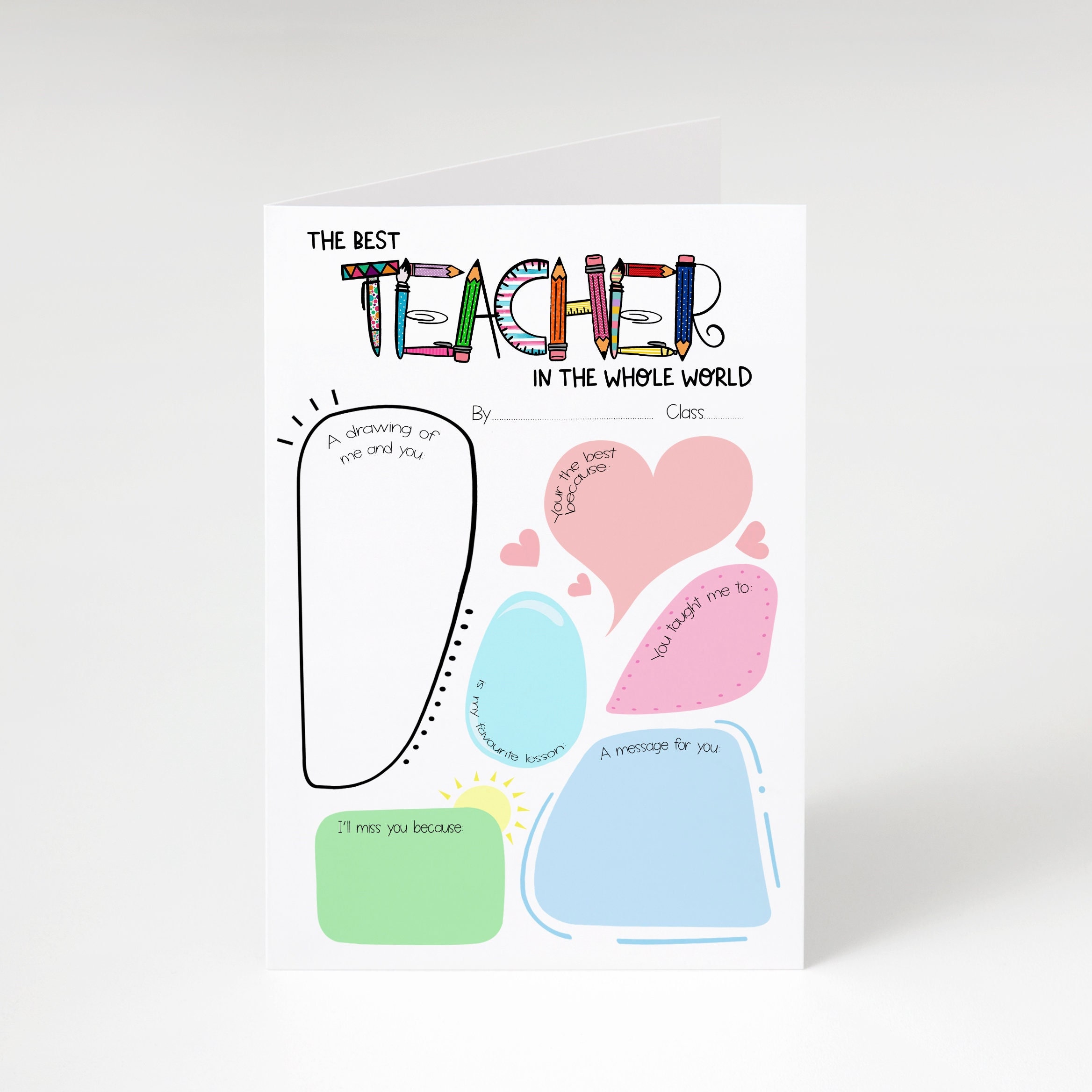 Teacher Card, Teacher Appreciation Card, Personalised Teachers Card ...