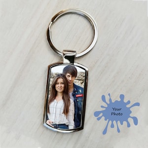 Photo Keyring - Personalised Keyring Birthday Gift for Husband, Photo ...