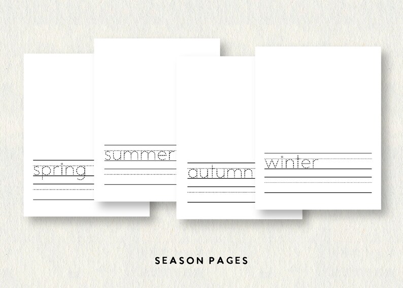 Months and Seasons Writing Practice Sheets Instant Download - Etsy