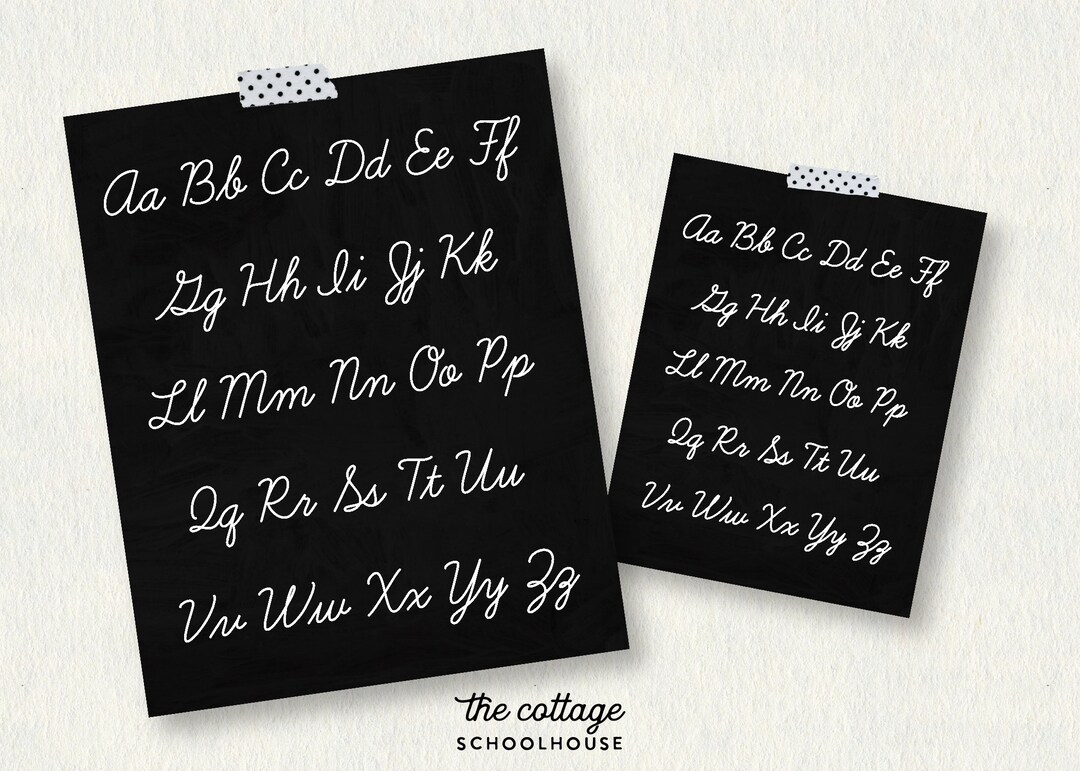 Cursive Alphabet Chalkboard Poster | Instant Download Printable ...