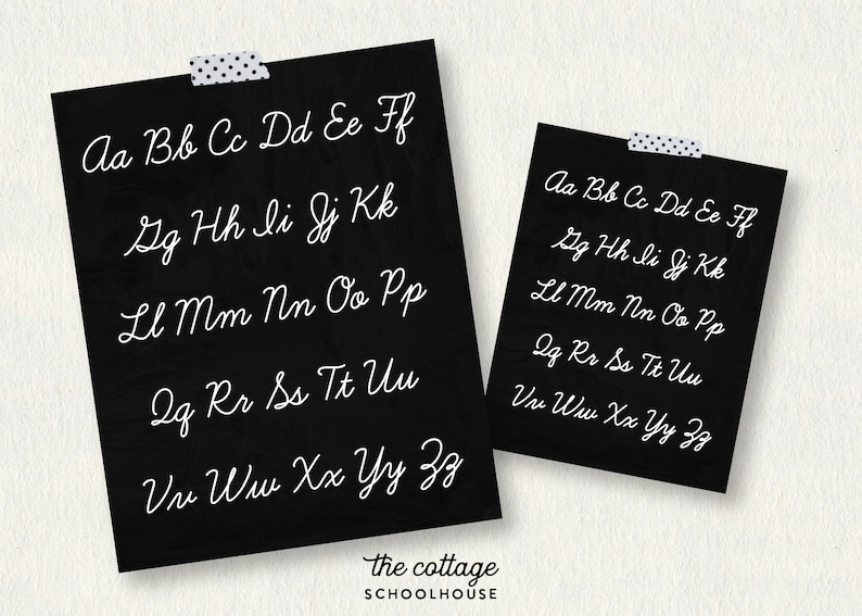 Cursive Alphabet Chalkboard Poster | Instant Download Printable ...