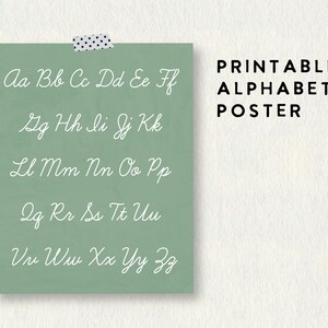 Cursive Alphabet Chalkboard Poster | Instant Download Printable ...