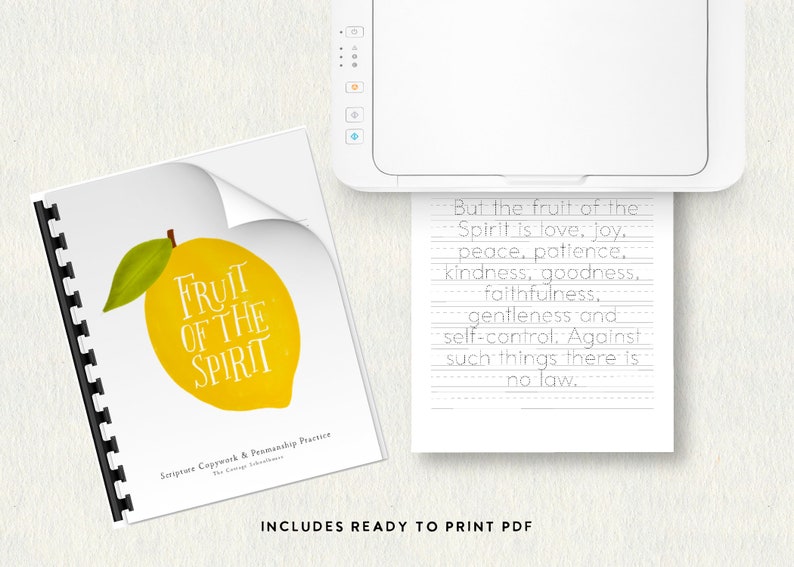 Fruit of the Spirit Writing Practice Sheets | Instant Download ...