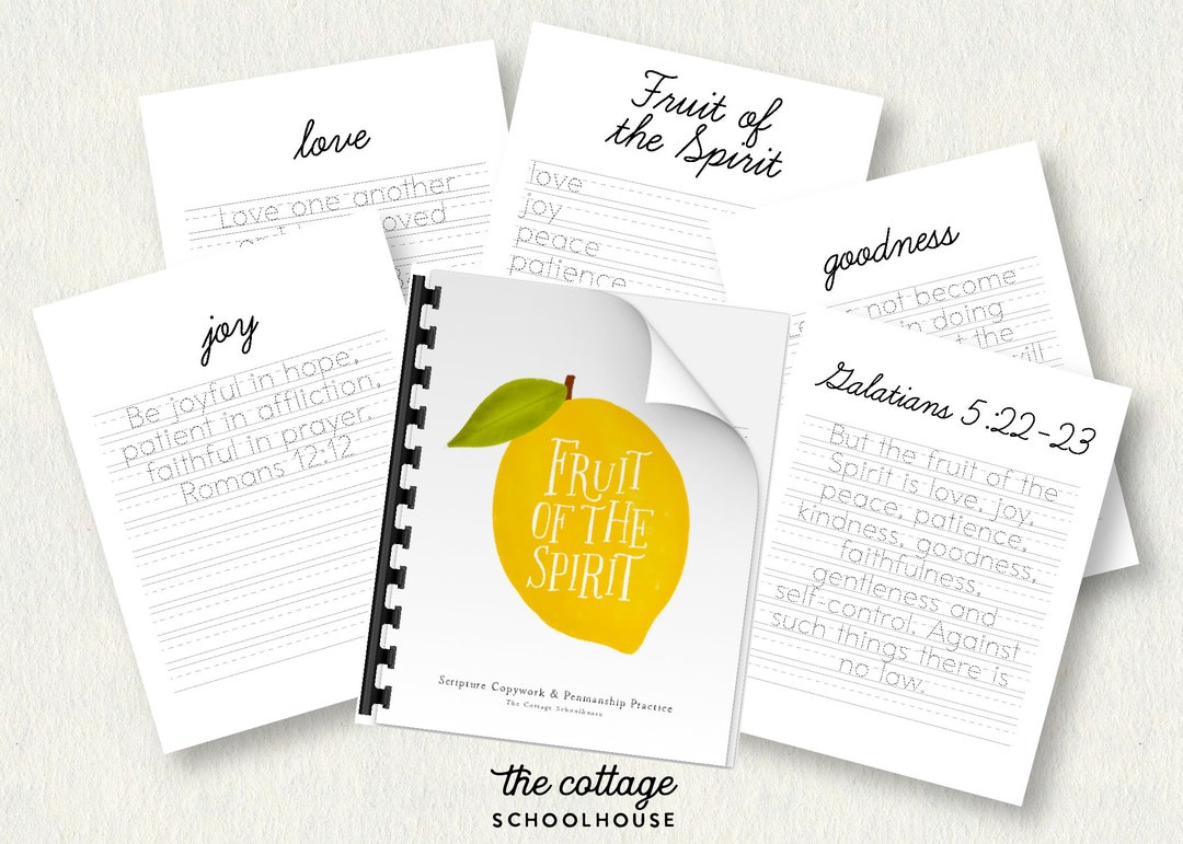 Fruit of the Spirit Writing Practice Sheets | Instant Download ...