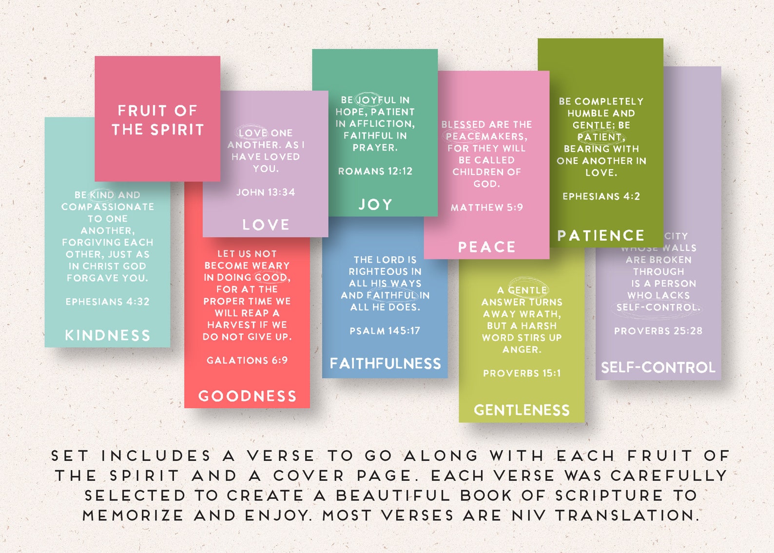 Download + Print | Fruit of the Spirit Memory Verse Booklet - Etsy