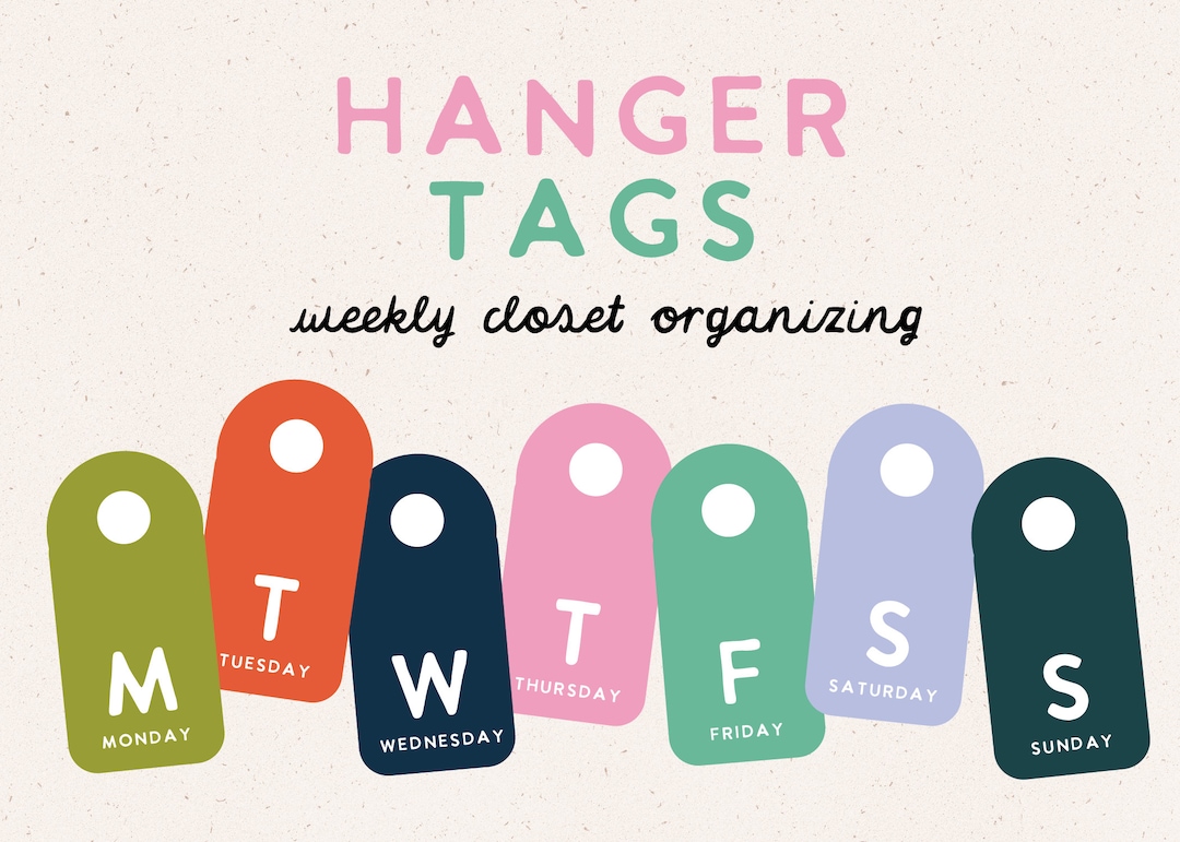 Download + Print | Hanger Tags Closet Organizing - Etsy