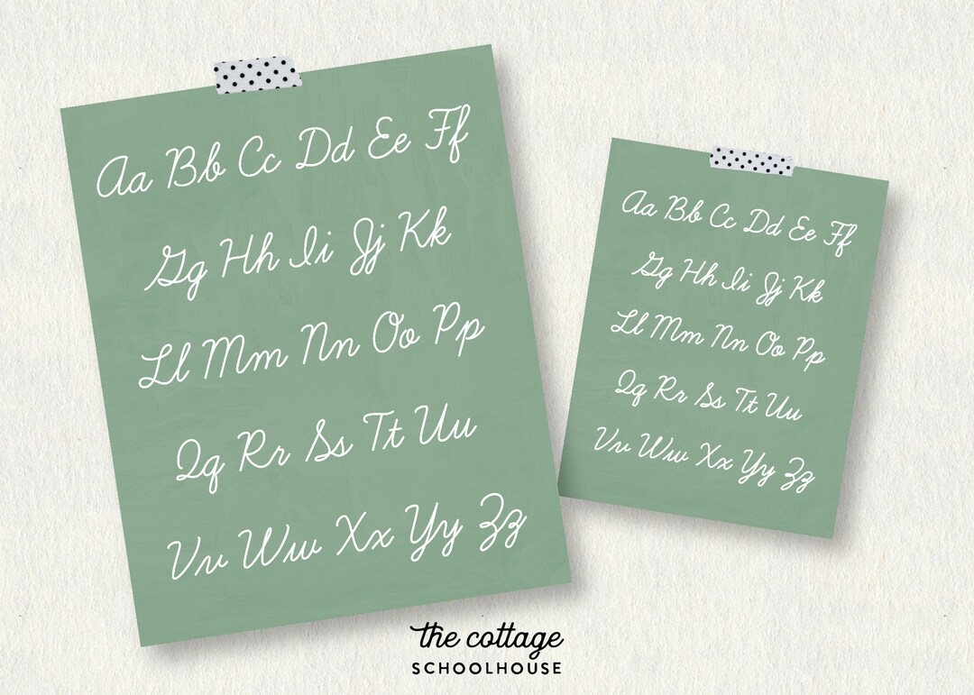 Cursive Alphabet Chalkboard Poster | Instant Download Printable ...