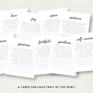Fruit of the Spirit Writing Practice Sheets | Instant Download ...