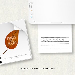 Months and Seasons Writing Practice Sheets | Instant Download Printable ...