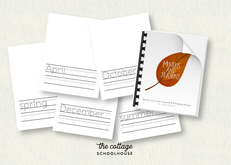 Months and Seasons Writing Practice Sheets | Instant Download Printable ...