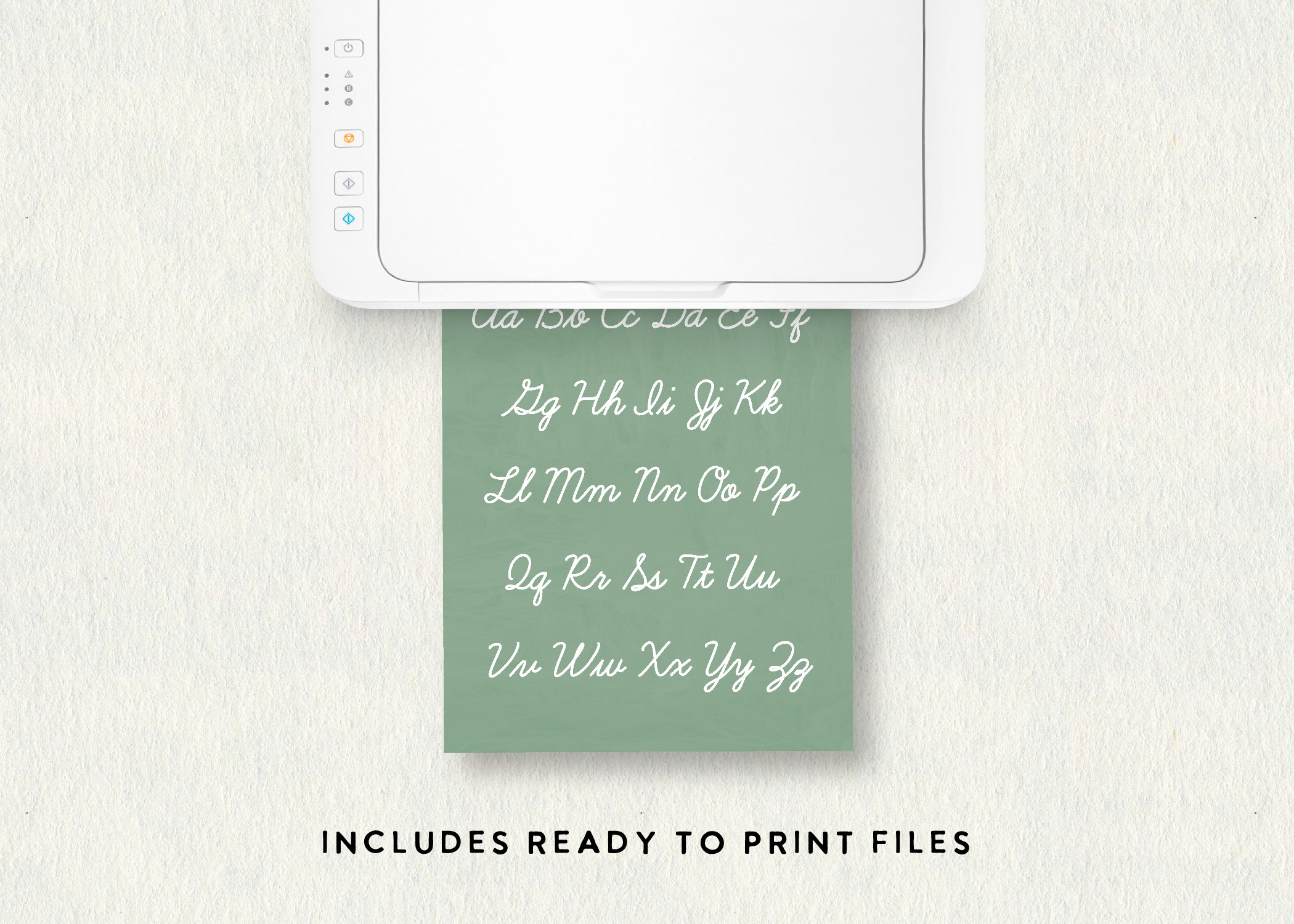 Cursive Alphabet Chalkboard Poster | Instant Download Printable ...