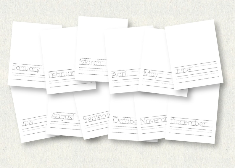 Months and Seasons Writing Practice Sheets | Instant Download Printable ...