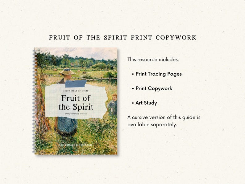 Fruit of the Spirit Copywork & Art Study | PRINT Scripture Penmanship ...