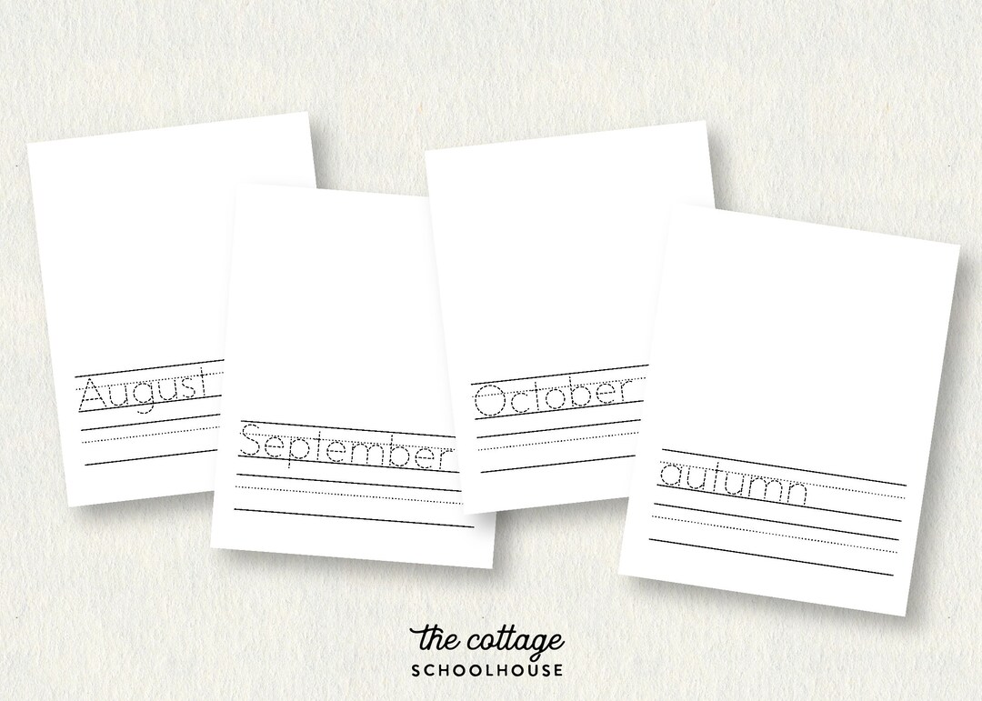 Months and Seasons Writing Practice Sheets Instant Download - Etsy