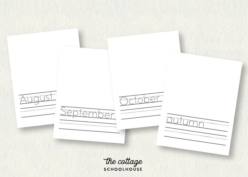 Months and Seasons Writing Practice Sheets Instant Download - Etsy