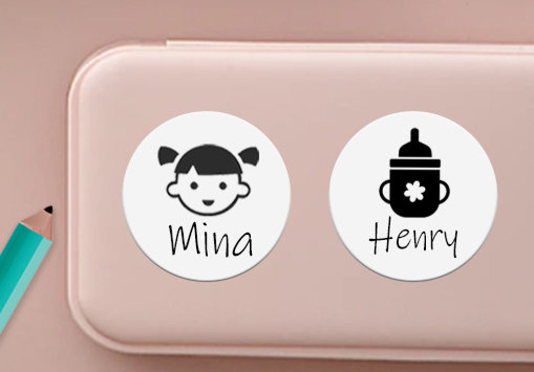 Custom Round Name Stickers Icon 30mm/personalized Name Labels ...