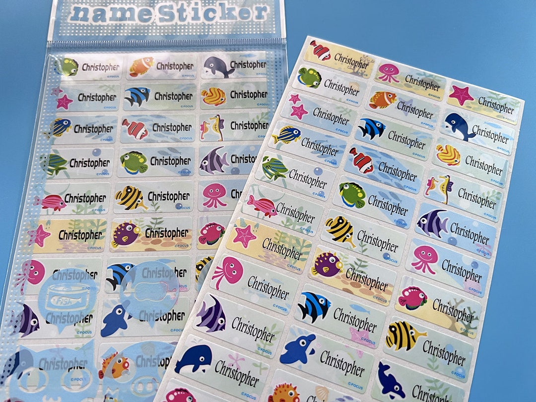 Custom Name Stickers: Waterproof Under the Sea Kids Labels (30x15mm) - Etsy