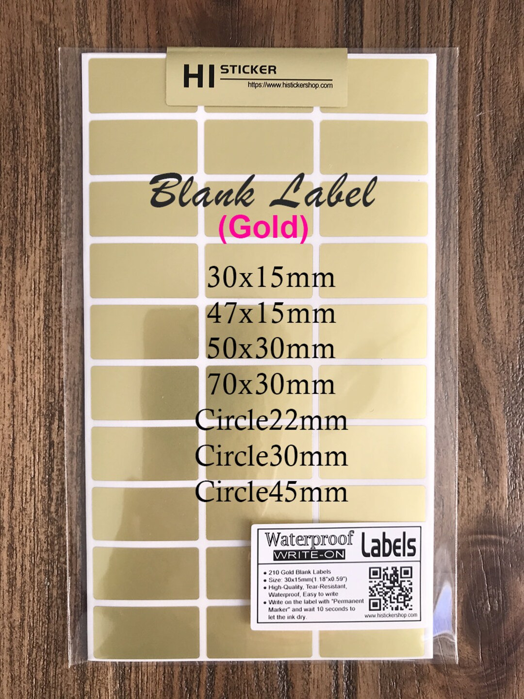 Waterproof Blank Labels/gold Write on Label//blank Stickers/all-purpose ...