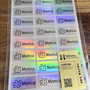 Custom Name Stickers/holographic Stickers/waterproof Personalized Name ...