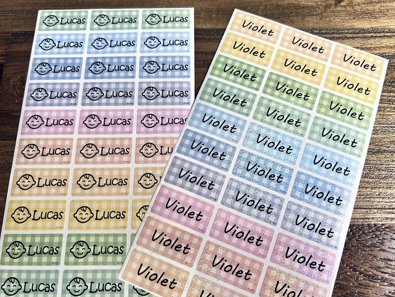 Custom Waterproof Glitter Name Sticker/grid Glitter Stickers ...