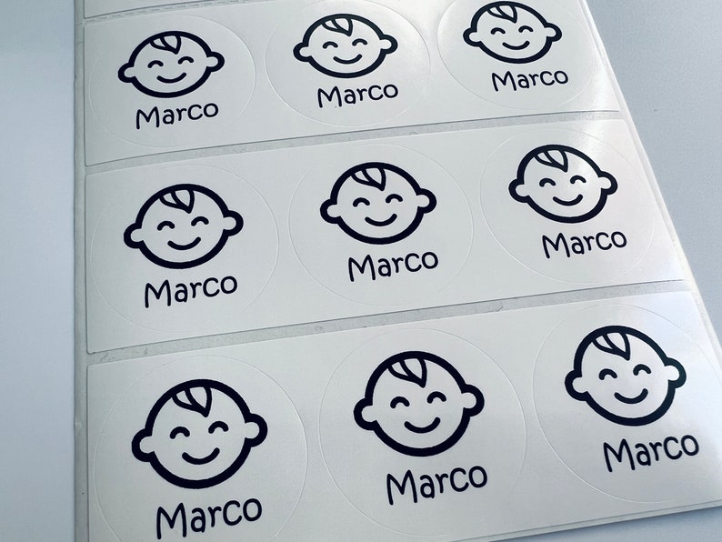 Custom Round Name Stickers Icon 30mm/personalized Name Labels ...