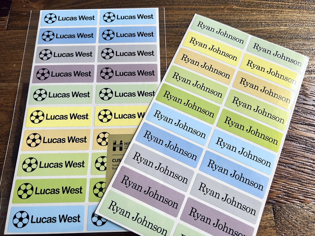 Custom Waterproof Name Stickers/colorful Name Stickers/personalized ...