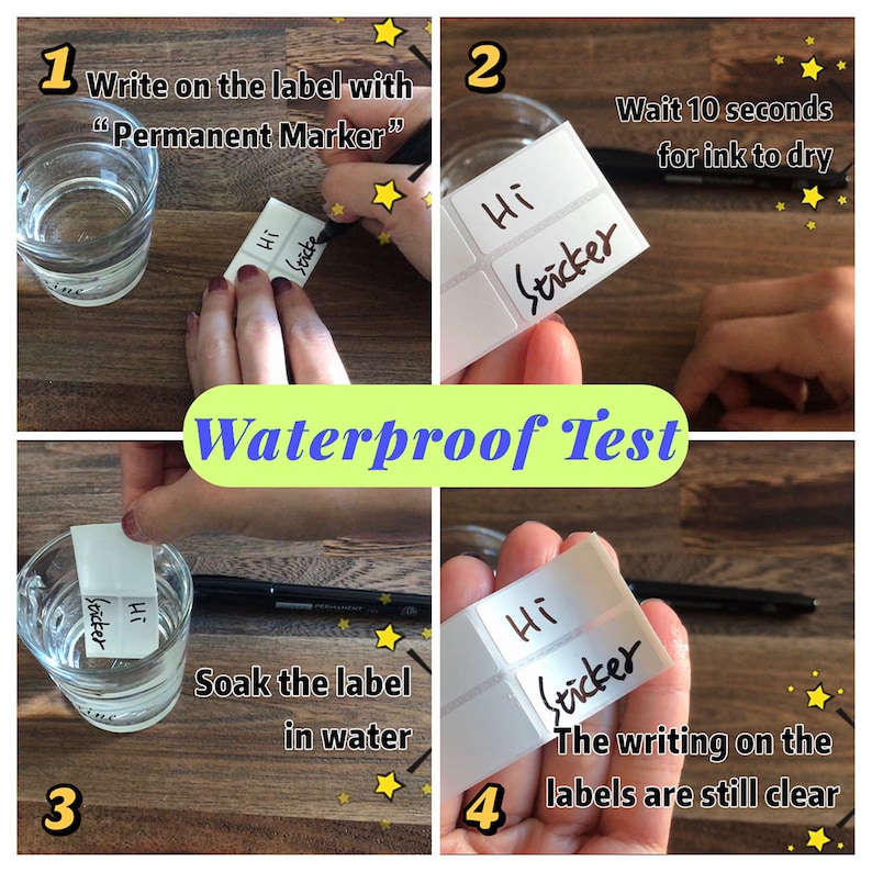 Waterproof Write-on Labels (30x15mm): Permanent Adhesive, All-purpose ...