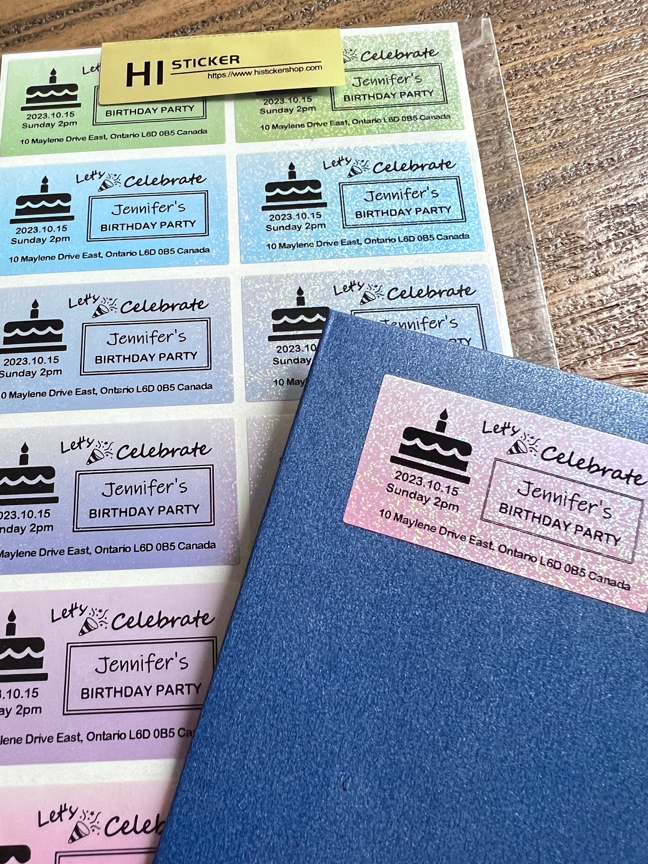 Custom Birthday Invitation Sticker(45x25mm)/ Waterproof Colorful ...