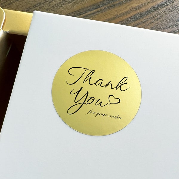Gold Thank You for Your Order Stickers - Etsy