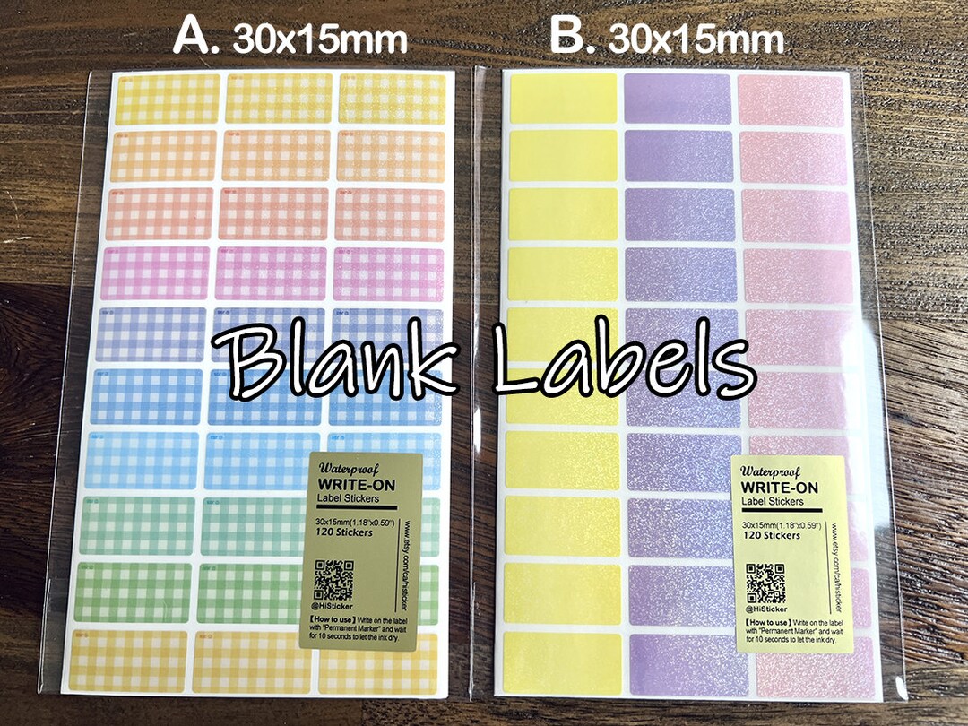 Waterproof Blank Labels/colored Blank Label/write-on Stickers/all ...