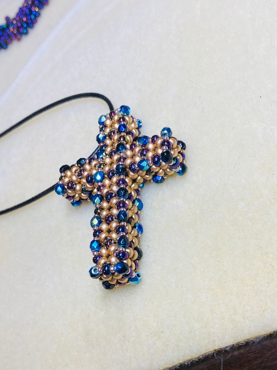 Hand Beaded Cross - Etsy