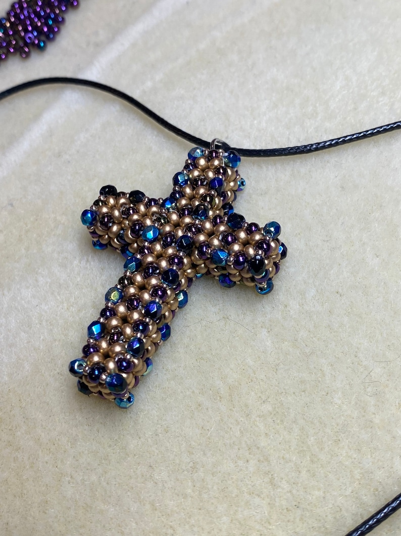 Hand Beaded Cross - Etsy