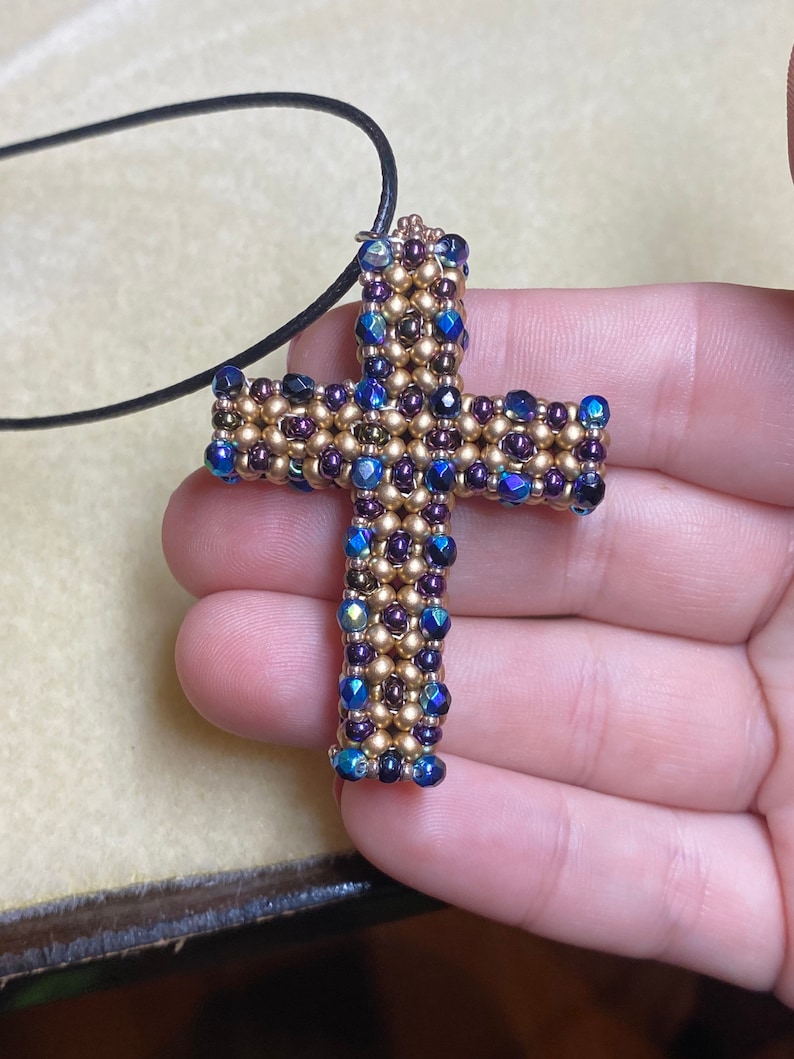 Hand Beaded Cross - Etsy