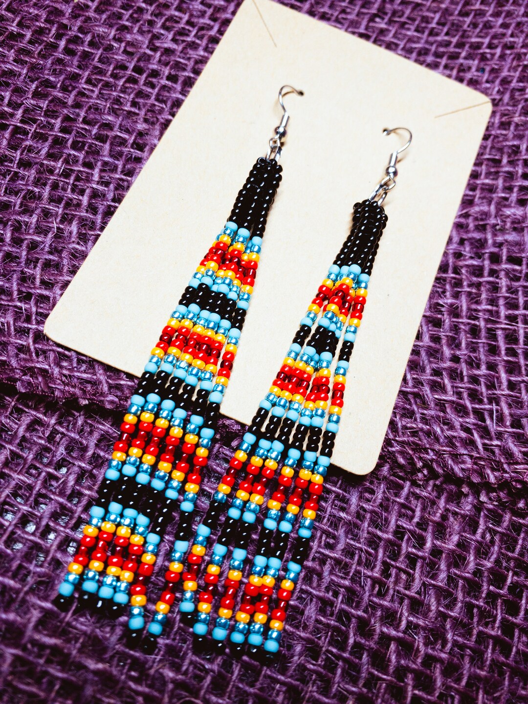 Colorful Bead Dangle Earrings - Etsy