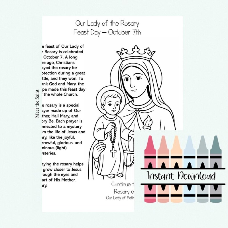 Our Lady of the Holy Rosary Cards - Etsy