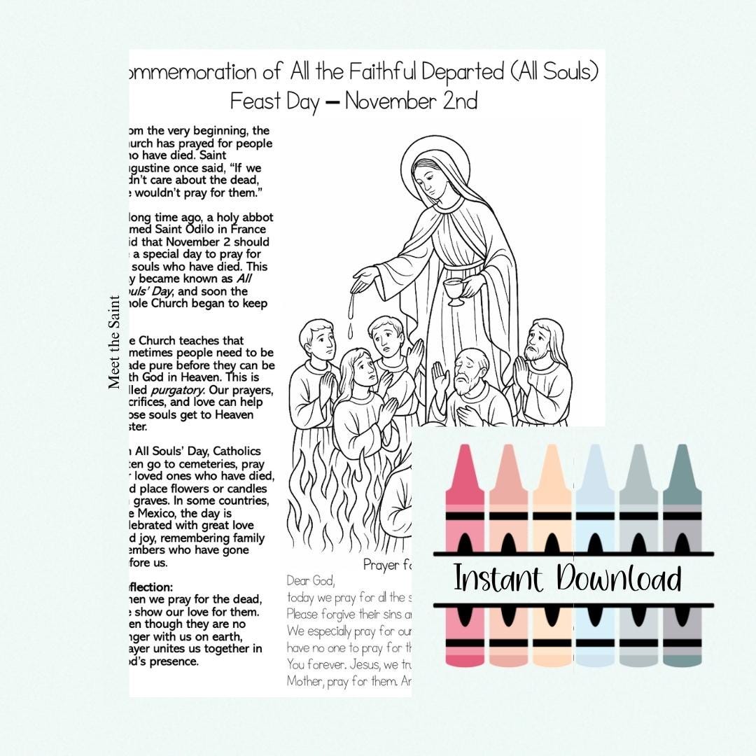All Souls’ Day Coloring Page – November 2 - Etsy Australia