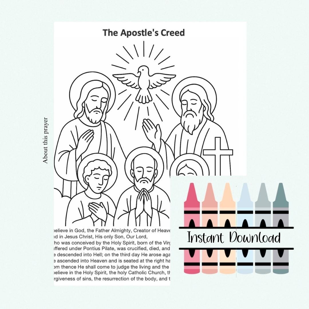 The Apostles’ Creed Prayer Coloring Page – Learn, Pray, and Color Your ...