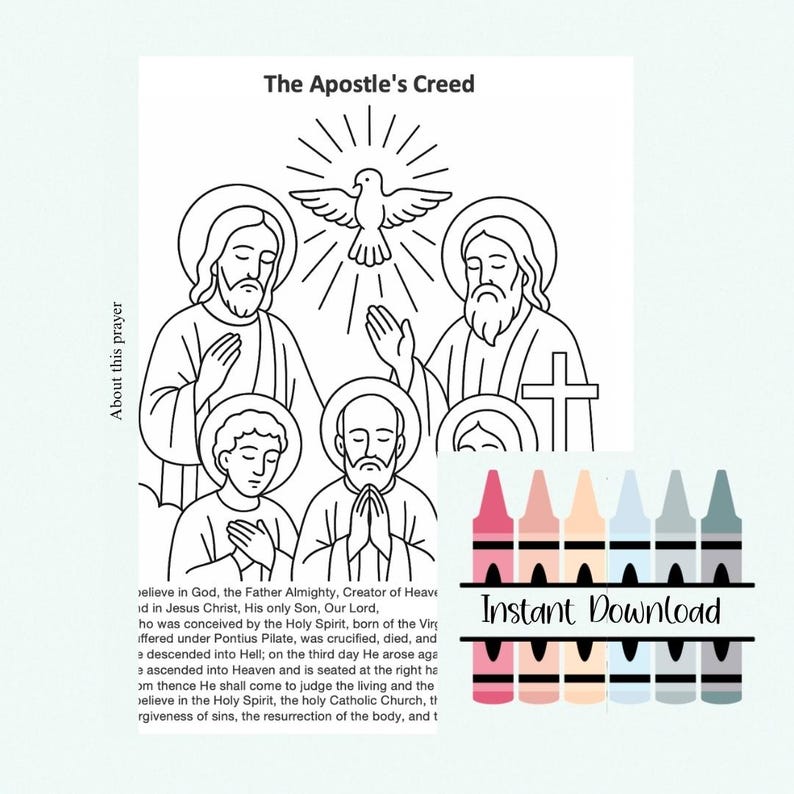 The Apostles’ Creed Prayer Coloring Page – Learn, Pray, and Color Your ...
