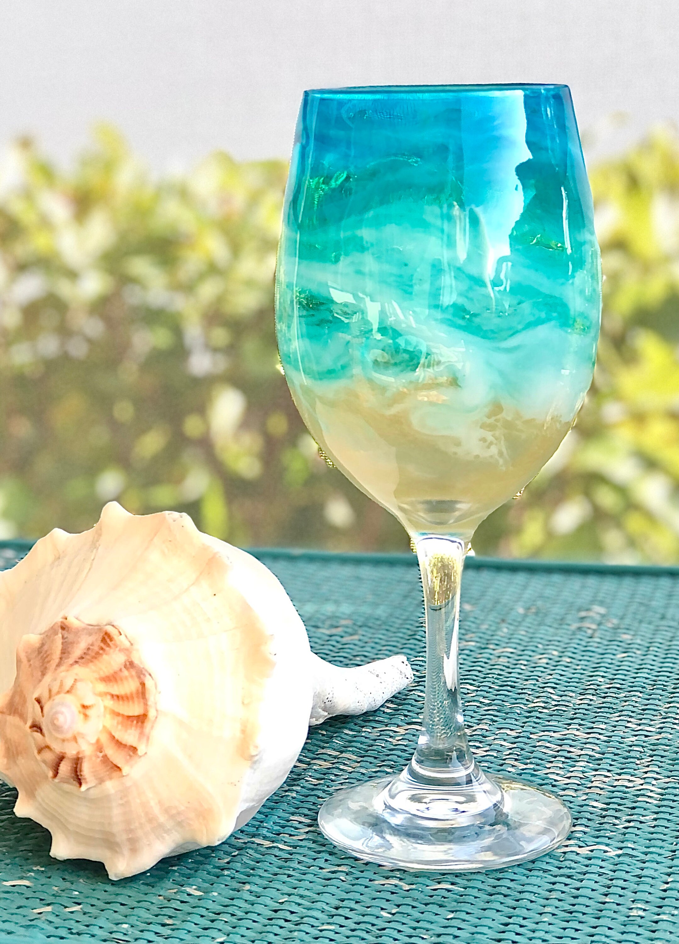 Beach Glassware Beach Wine Glasses Beach Drinkware Beach - Etsy