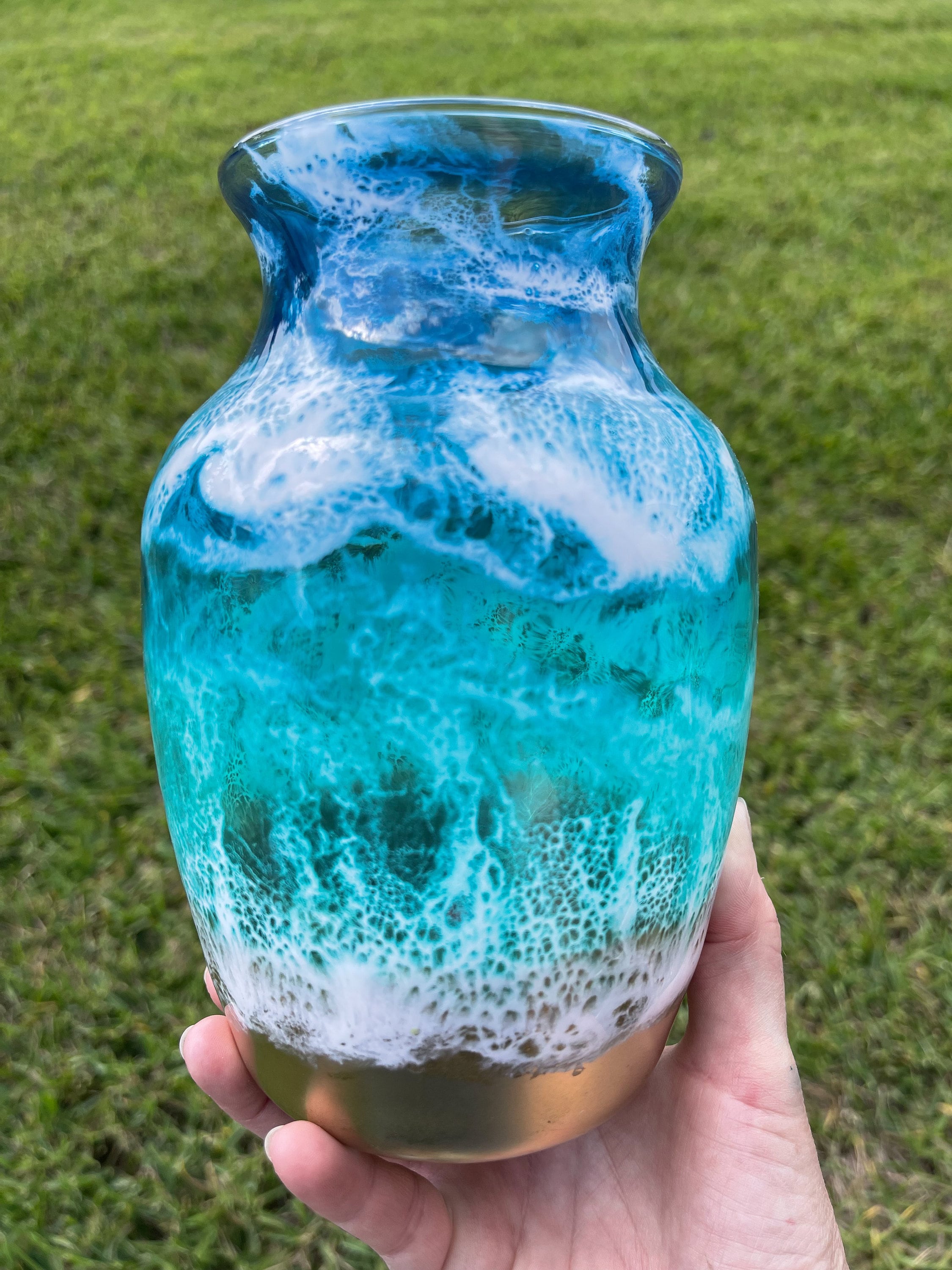 Beach Vase for Flowers, Coastal Decor, Beach House Gift, Valentine’s ...