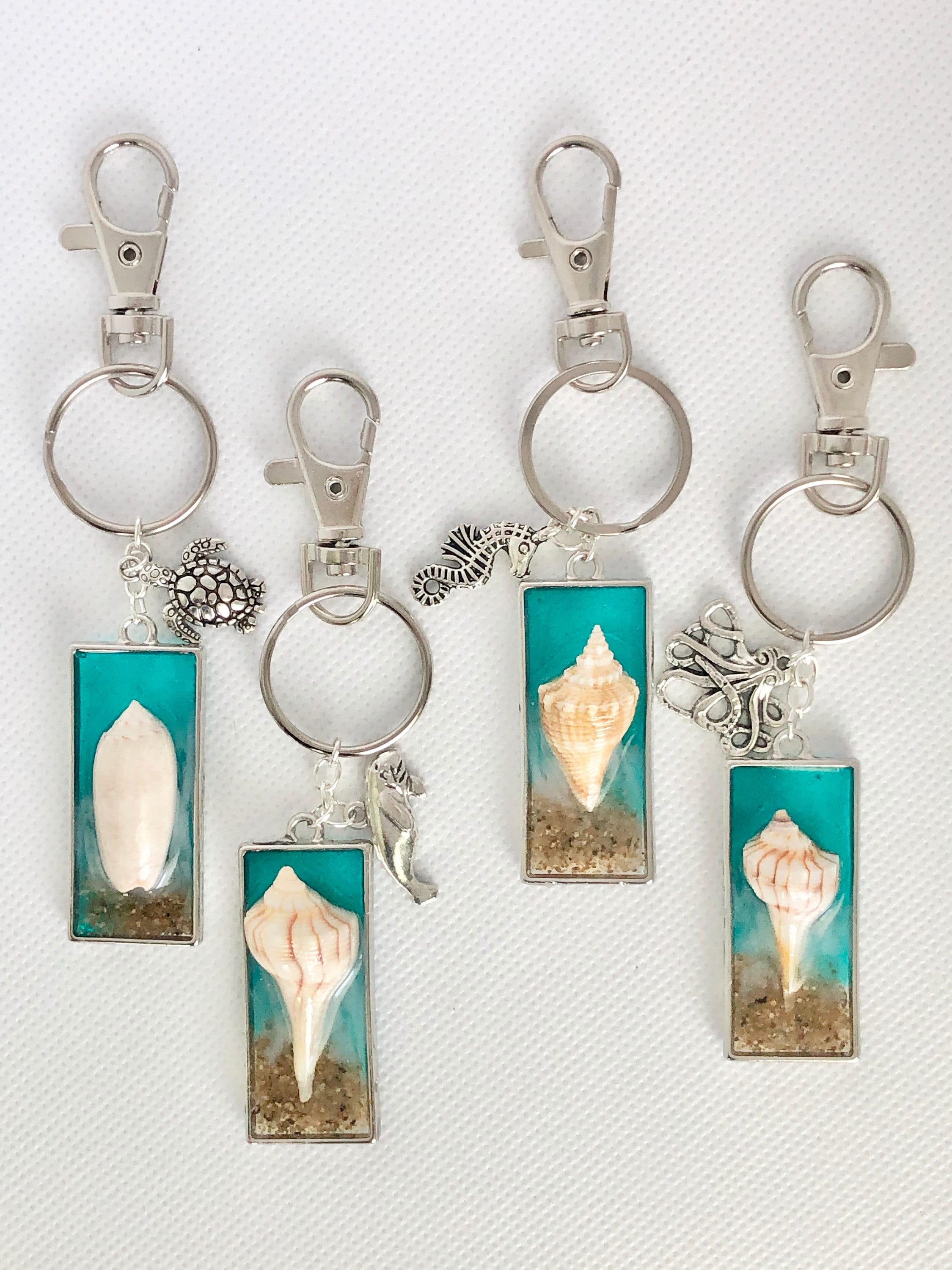 Resin sea shell keychain Gifts for teen girls Gifts for Mom | Etsy
