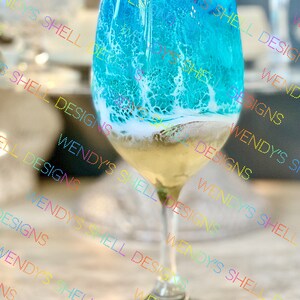 Set of 2, Beach Glassware, Beach Wine Glasses, Beach Drinkware, Beach ...