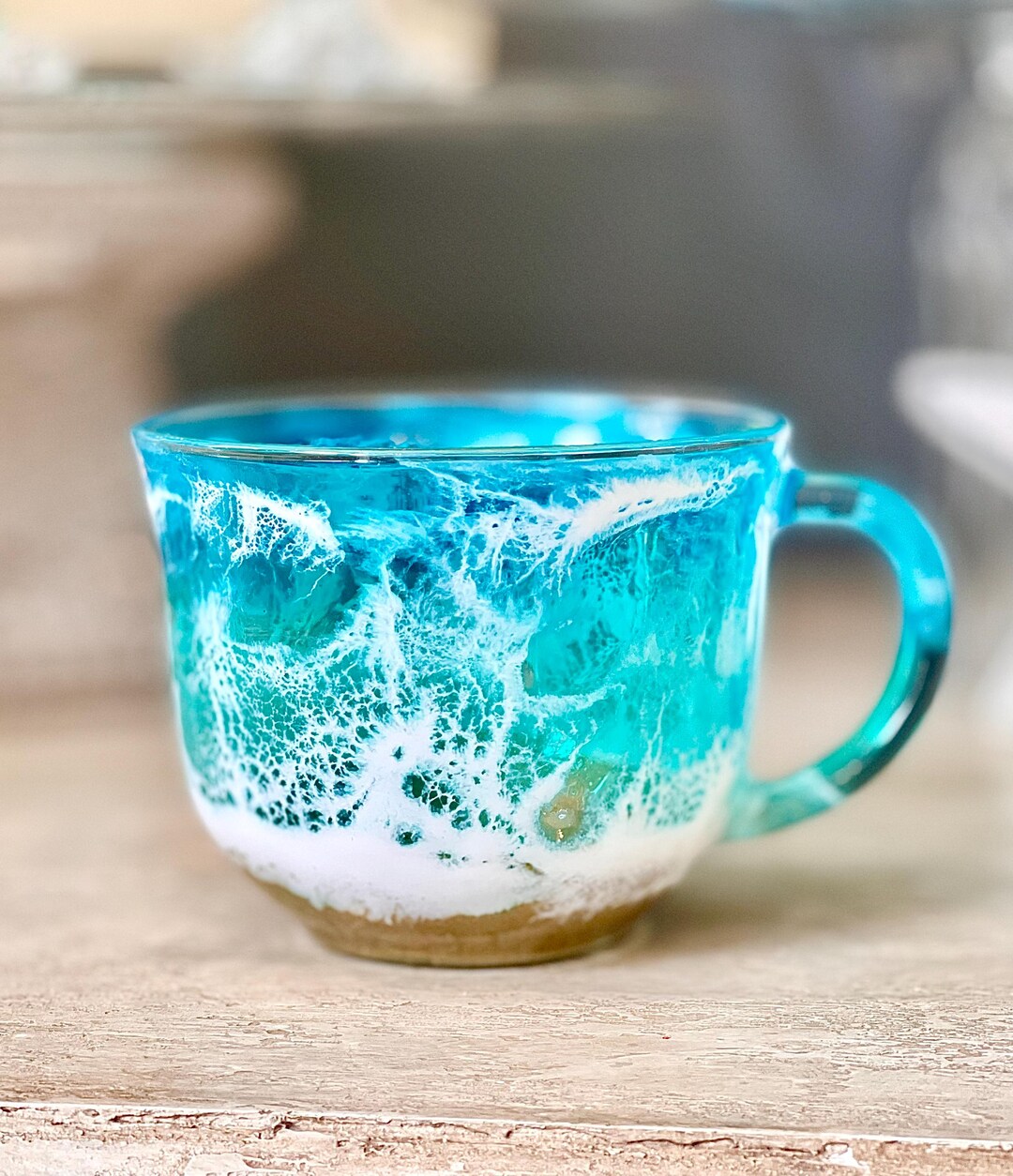 Beach Glassware, Beach Coffee Mug, Beach Drinkware, Beach Lover Gift ...