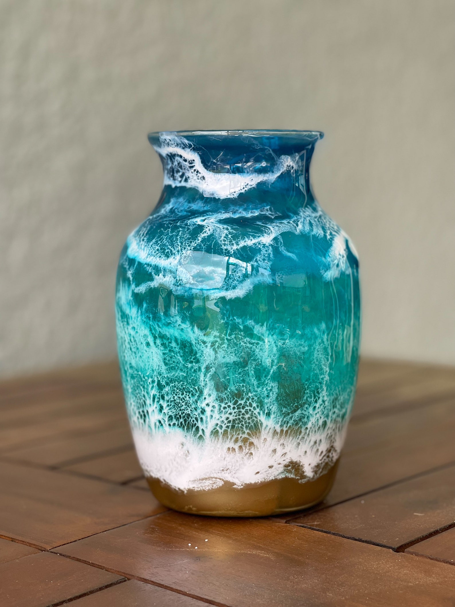 Beach Vase for Flowers, Coastal Decor, Beach House Gift, Valentine’s ...