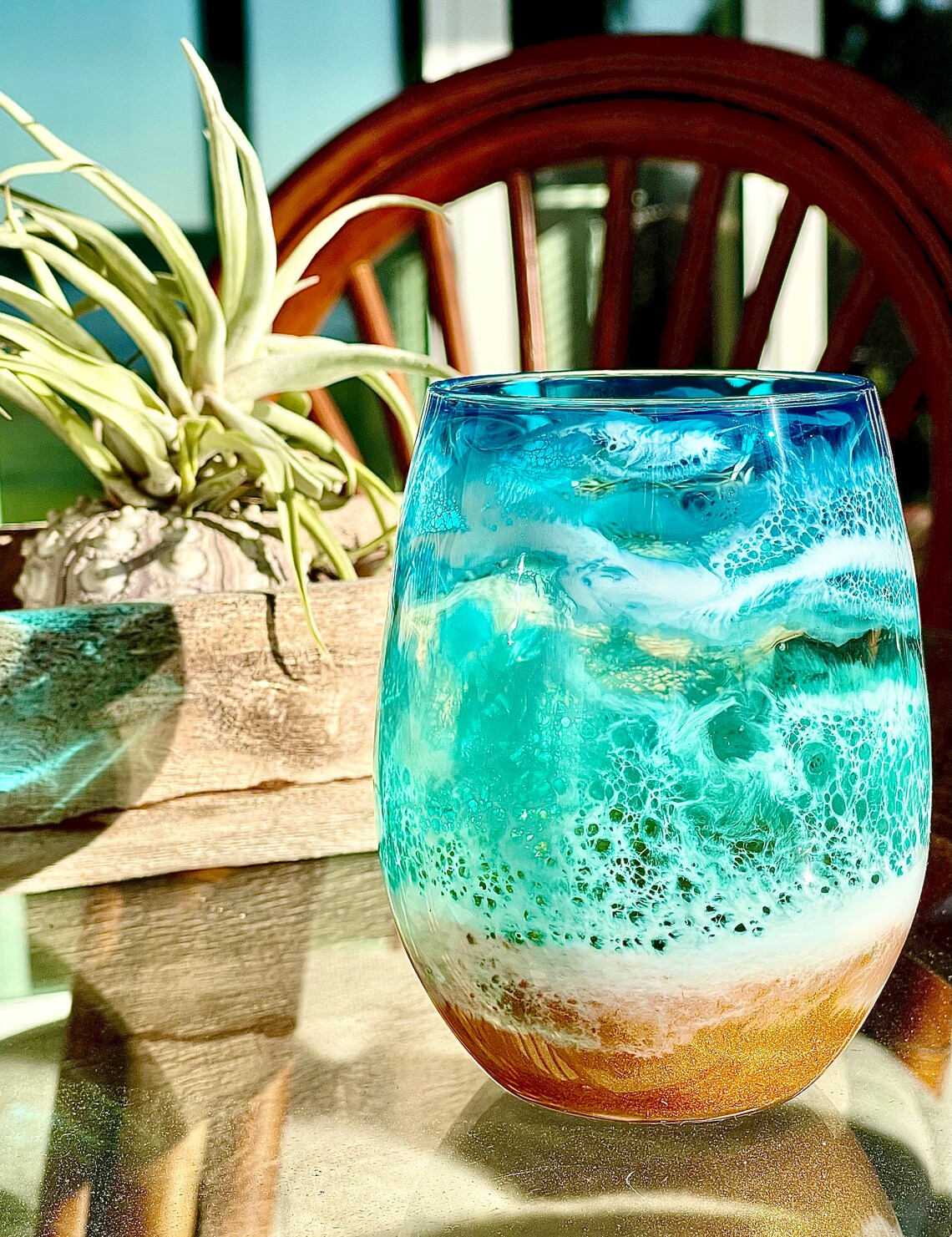 Beach Glassware Beach Wine Glasses Beach Drinkware Beach - Etsy