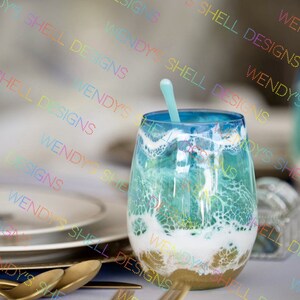 Beach Glassware, Beach Wine Glasses, Beach Drinkware, Beach Lover Gift ...