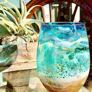 Beach Glassware, Beach Wine Glasses, Beach Drinkware, Beach Lover Gift ...