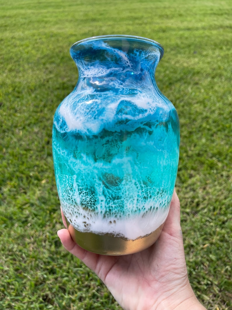 Beach Vase for Flowers, Coastal Decor, Beach House Gift, Valentine’s ...