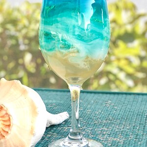 Set of 4 Beach glassware Beach wine glasses Beach | Etsy